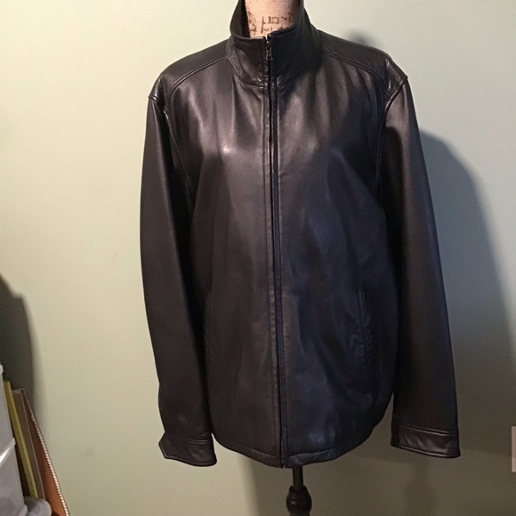 Alfani | Jackets & Coats | Alfani Genuine Leather Jacket Full Zip Size ...